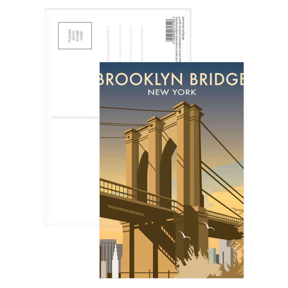 Brooklyn Bridge Postcard Pack of 8 – Dave Thompson Art