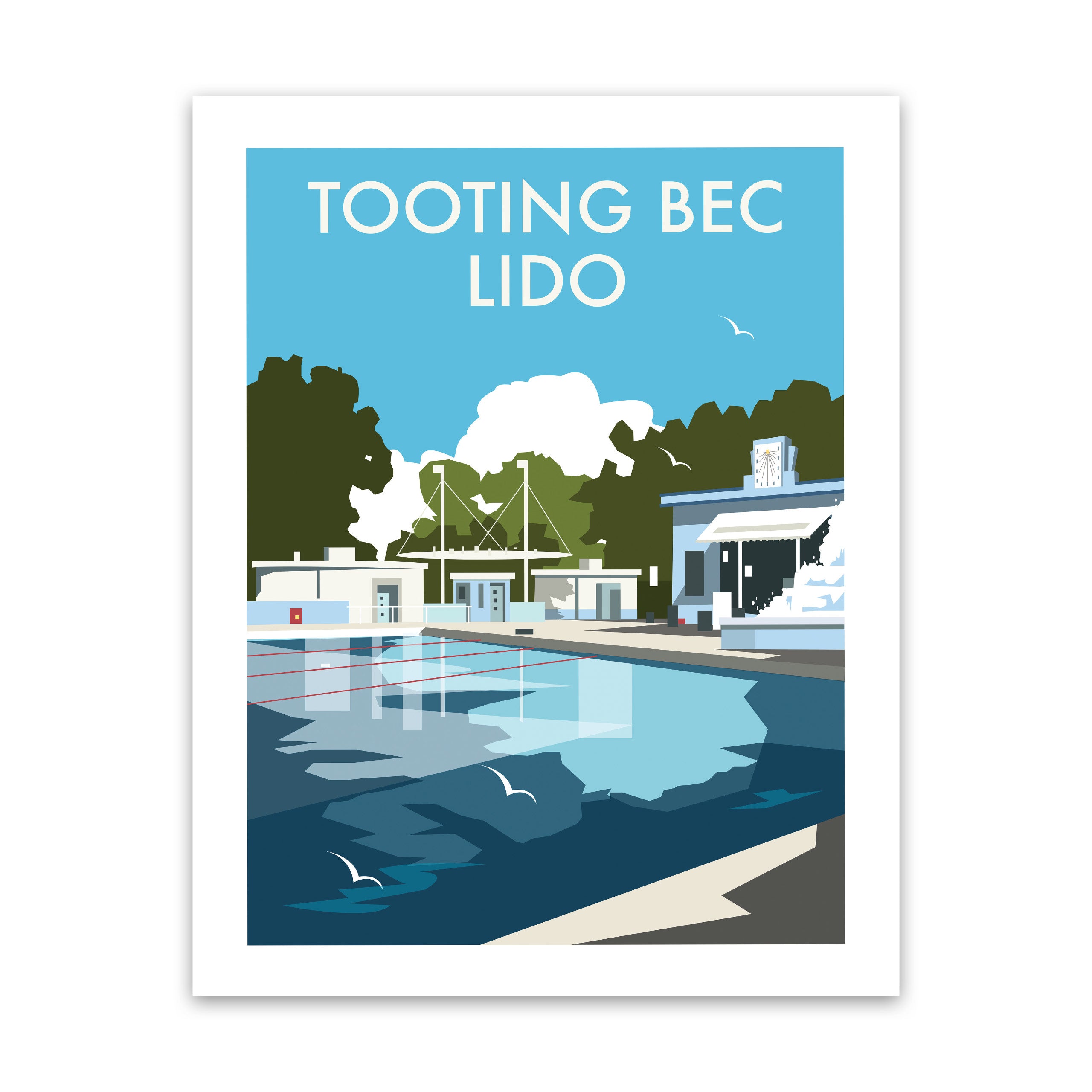Tooting Bec Lido Art Print – Dave Thompson Art