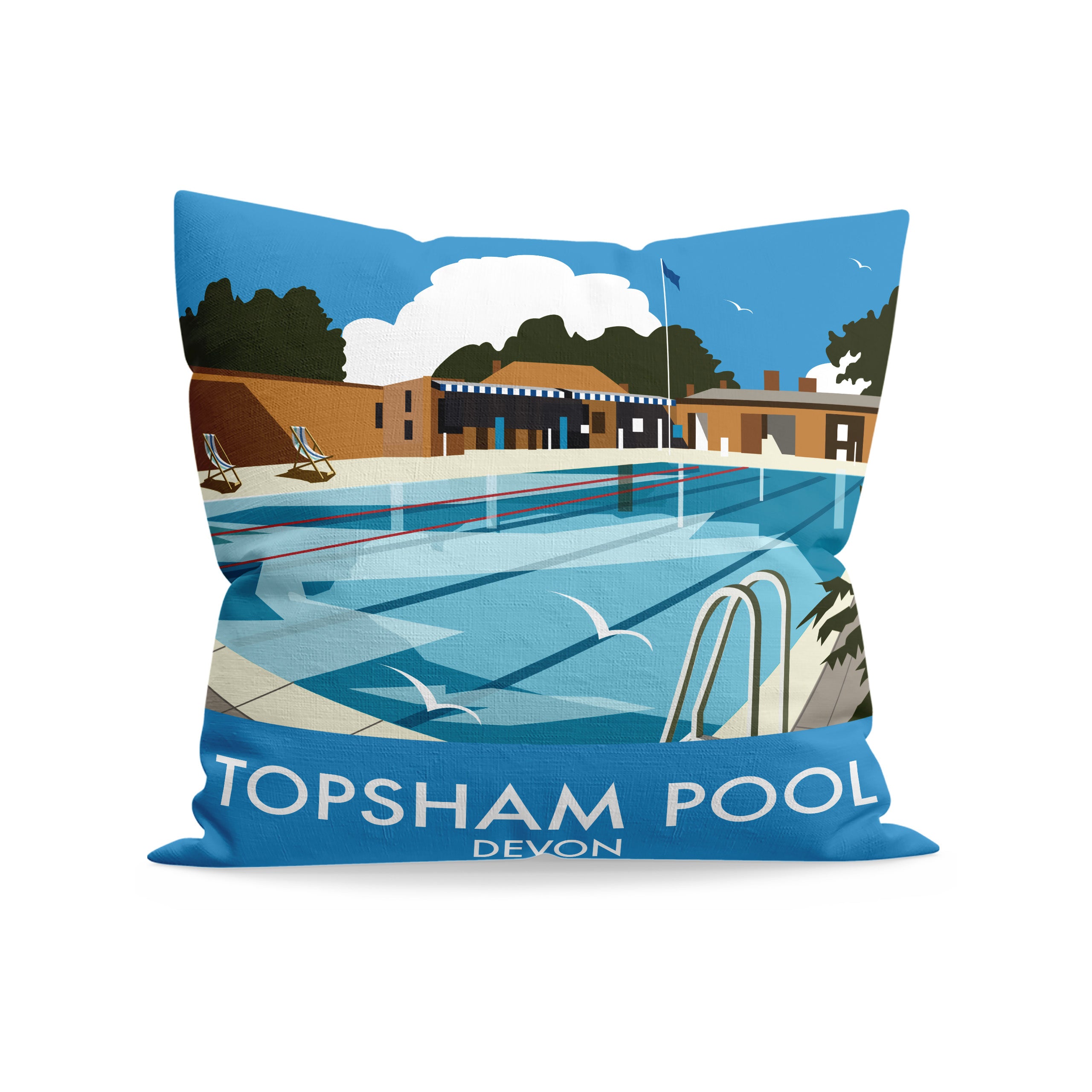 Topsham Pool, Devon Cushion – Dave Thompson Art