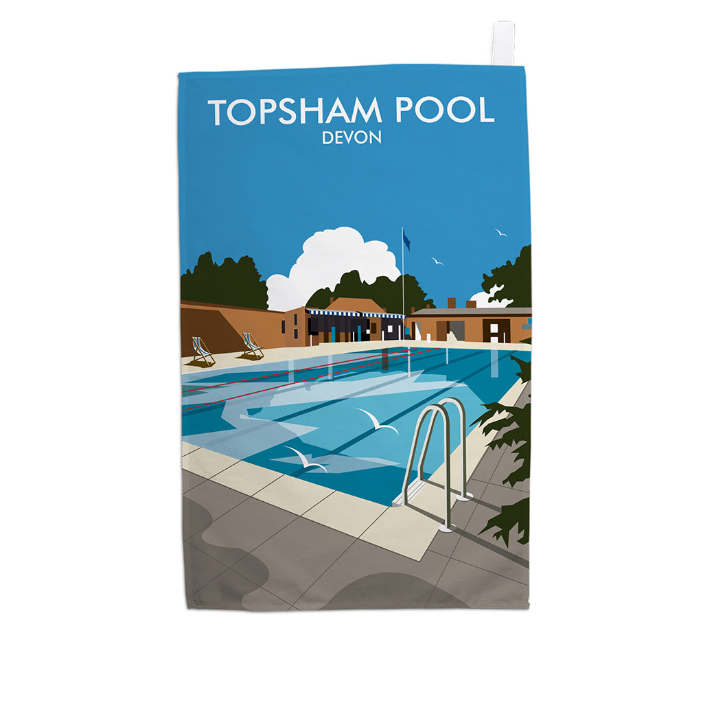 Topsham Pool, Devon Tea Towel – Dave Thompson Art