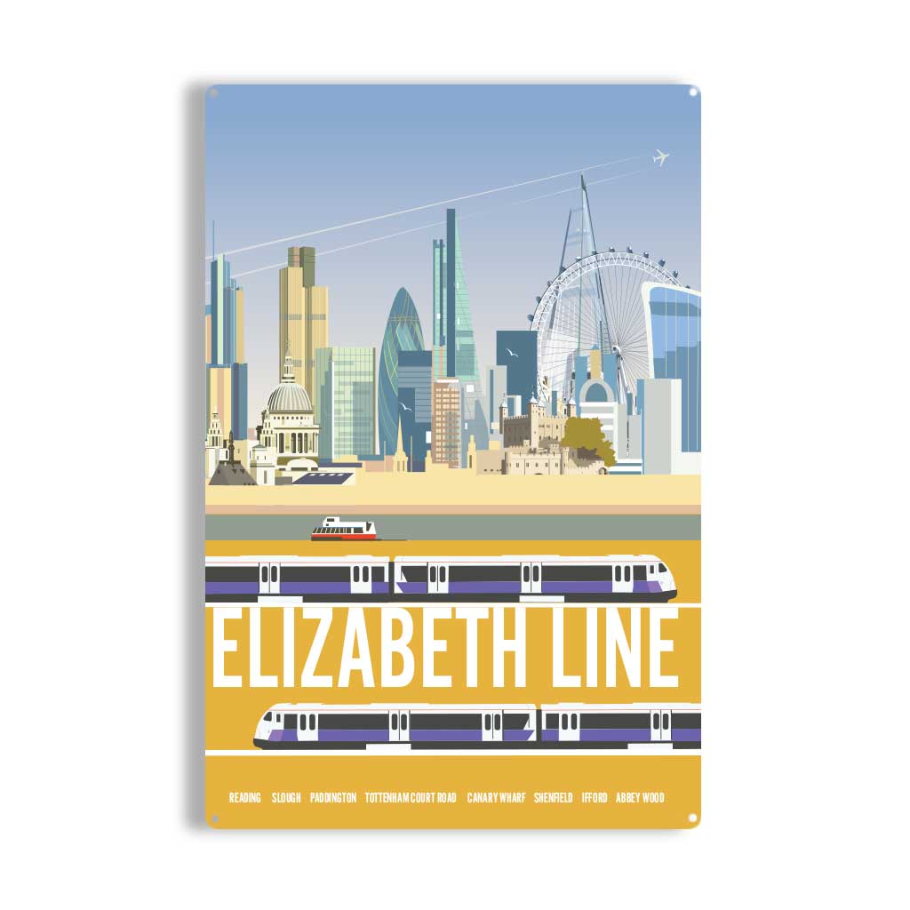 The Elizabeth Line Metal Sign – Dave Thompson Art