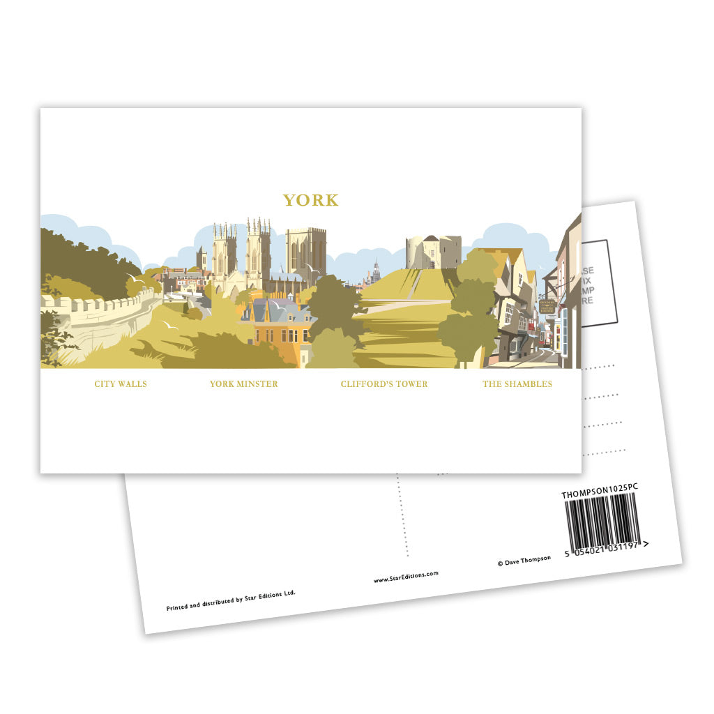 York Postcard Pack of 8 – Dave Thompson Art