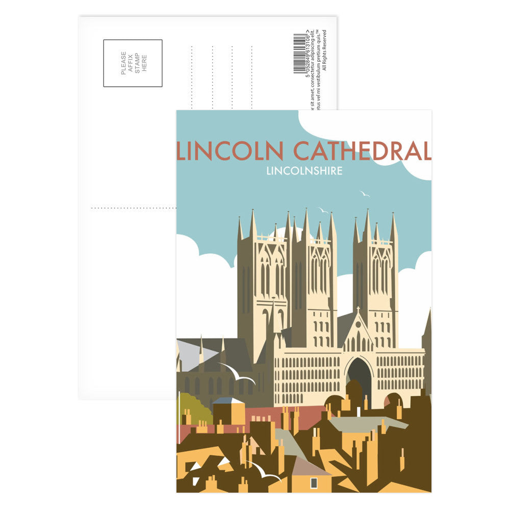 Lincoln Cathedral Postcard Pack of 8 – Dave Thompson Art