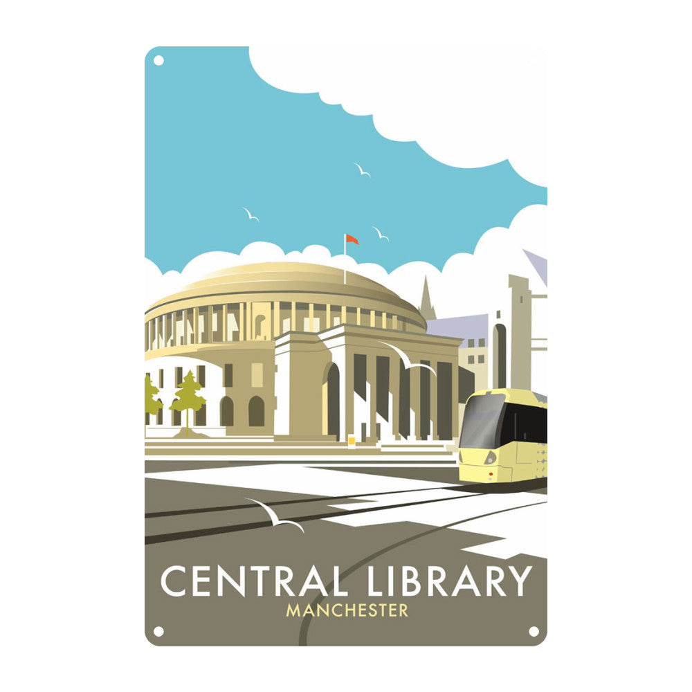 Manchester Central Library Metal Sign – Dave Thompson Art