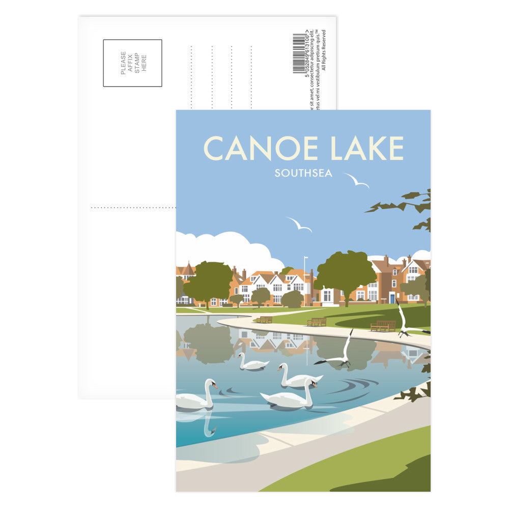Canoe Lake, Southsea Postcard Pack of 8 – Dave Thompson Art