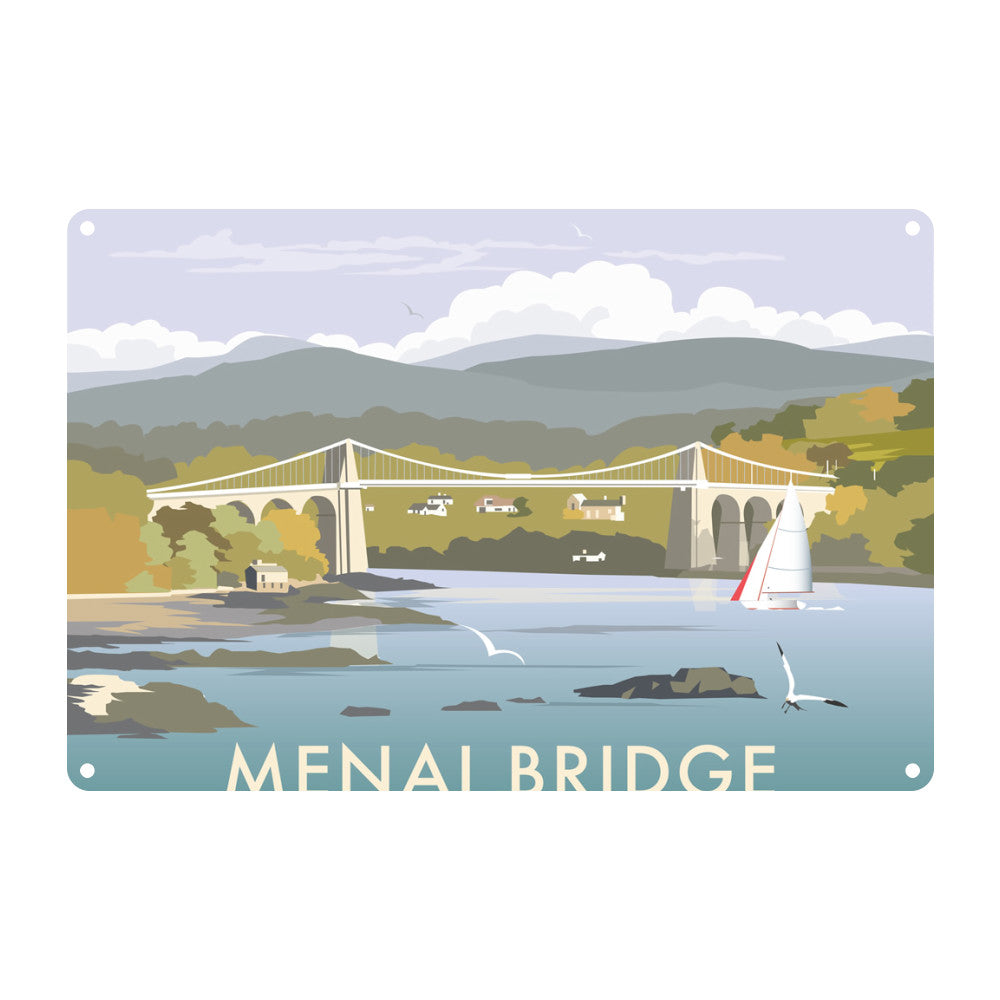 Menai Bridge Metal Sign – Dave Thompson Art