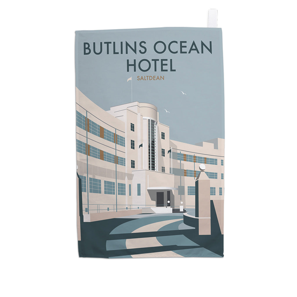 Butlins Ocean Hotel, Saltdean Tea Towel – Dave Thompson Art