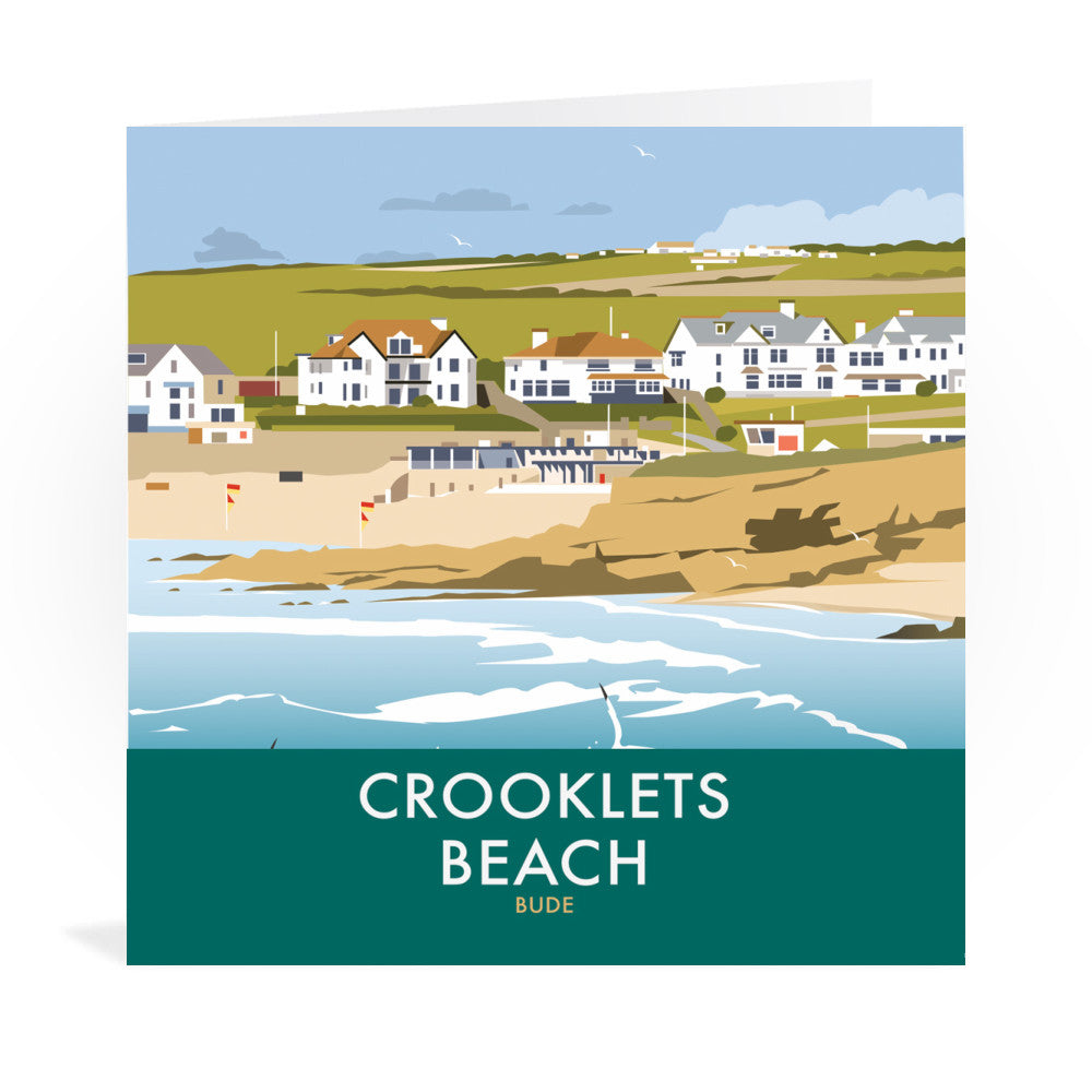 Crooklets Beach Greeting Card – Dave Thompson Art