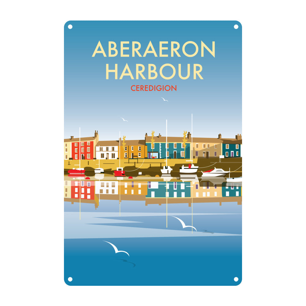 Aberaeron Harbour Metal Sign – Dave Thompson Art