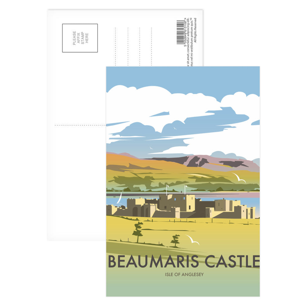 Beaumaris Castle Postcard Pack of 8 – Dave Thompson Art