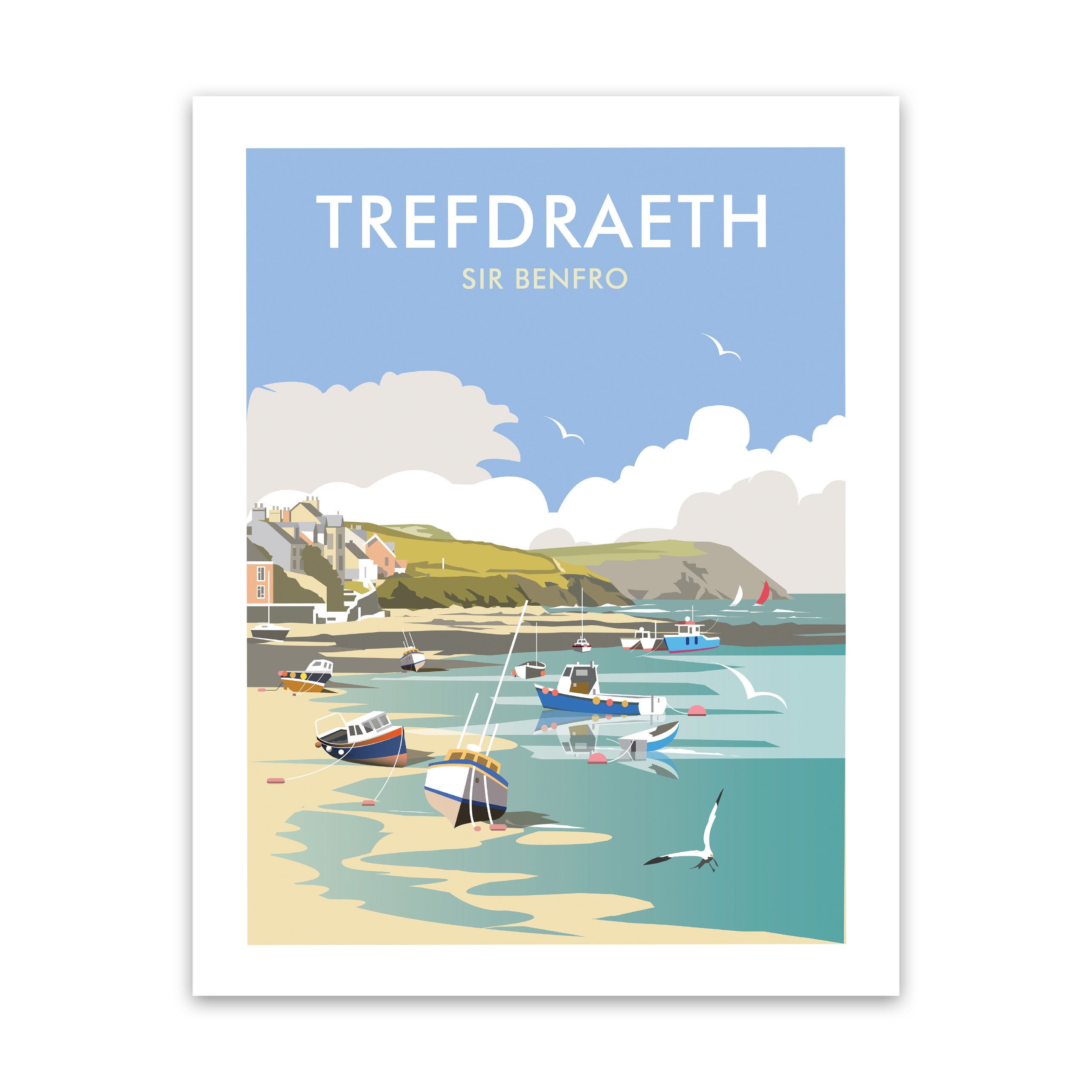 Trefdraeth, Sir Benfro Art Print – Dave Thompson Art