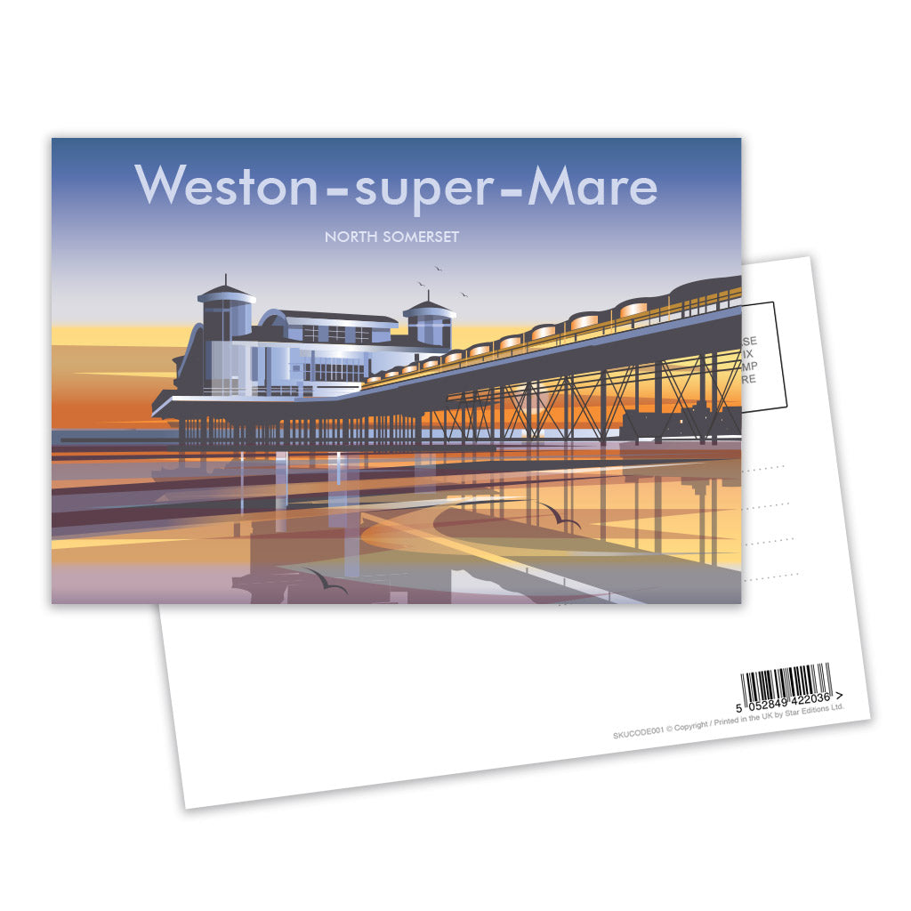 Weston-super-Mare Postcard Pack of 8 – Dave Thompson Art